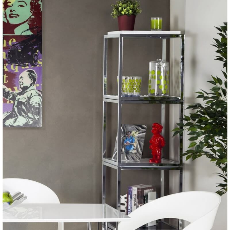 Square - Cube de rangement carrée empilable tablette blanche